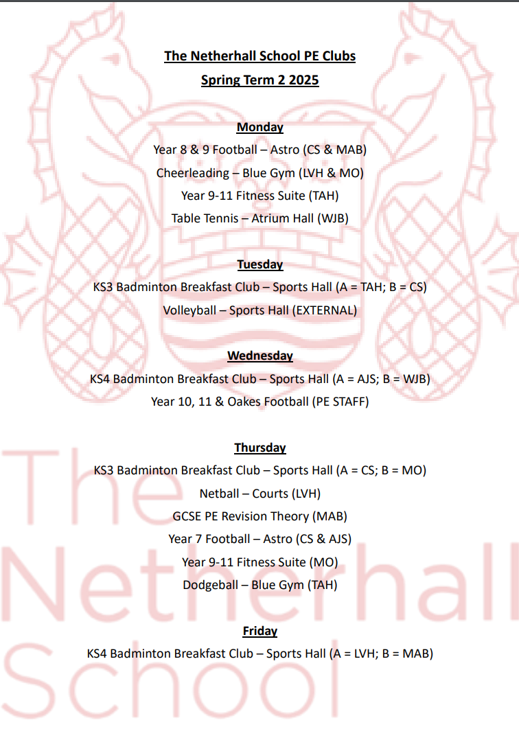 Sport – The Netherhall School